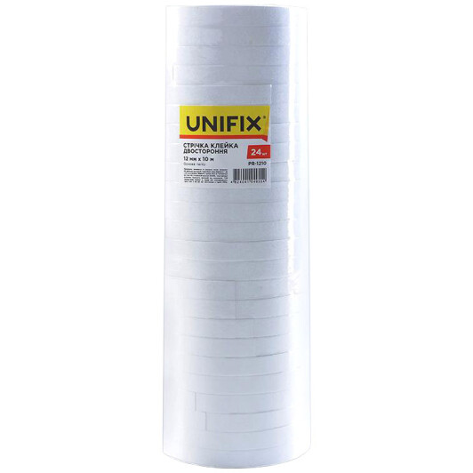 Двухсторонний скотч UNIFIX PR-1210 на бумажной основе 12 мм x 10 м 24 ...