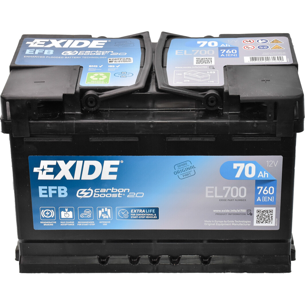 Акумулятор Exide 6 CT-70-R Start-Stop EFB EL700: купити автоакумулятори ...